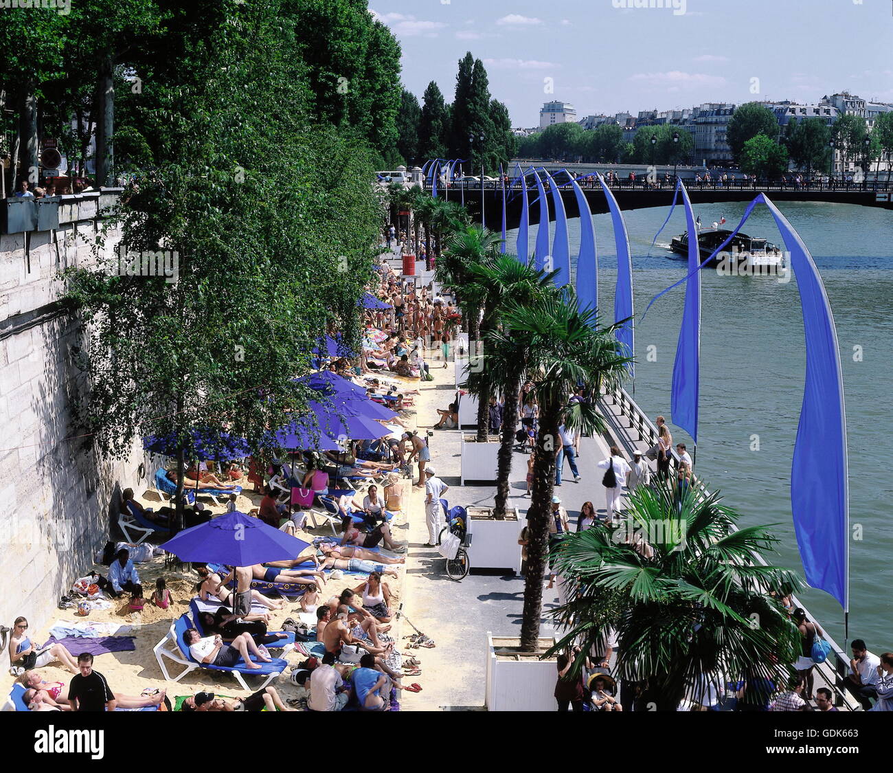 geography / travel, France, Paris, Seine, riverside, beach bar Stock ...