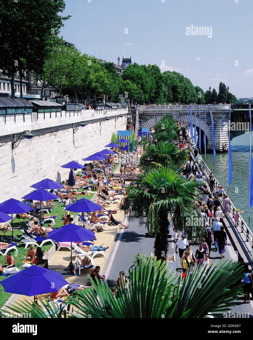 geography / travel, France, Paris, Seine, riverside, beach bar Stock ...