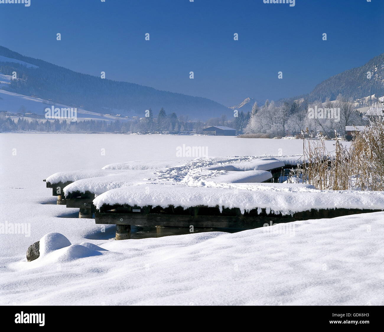 geography / travel, Austria, Tyrol, landscapes, Walchsee, winter Stock ...