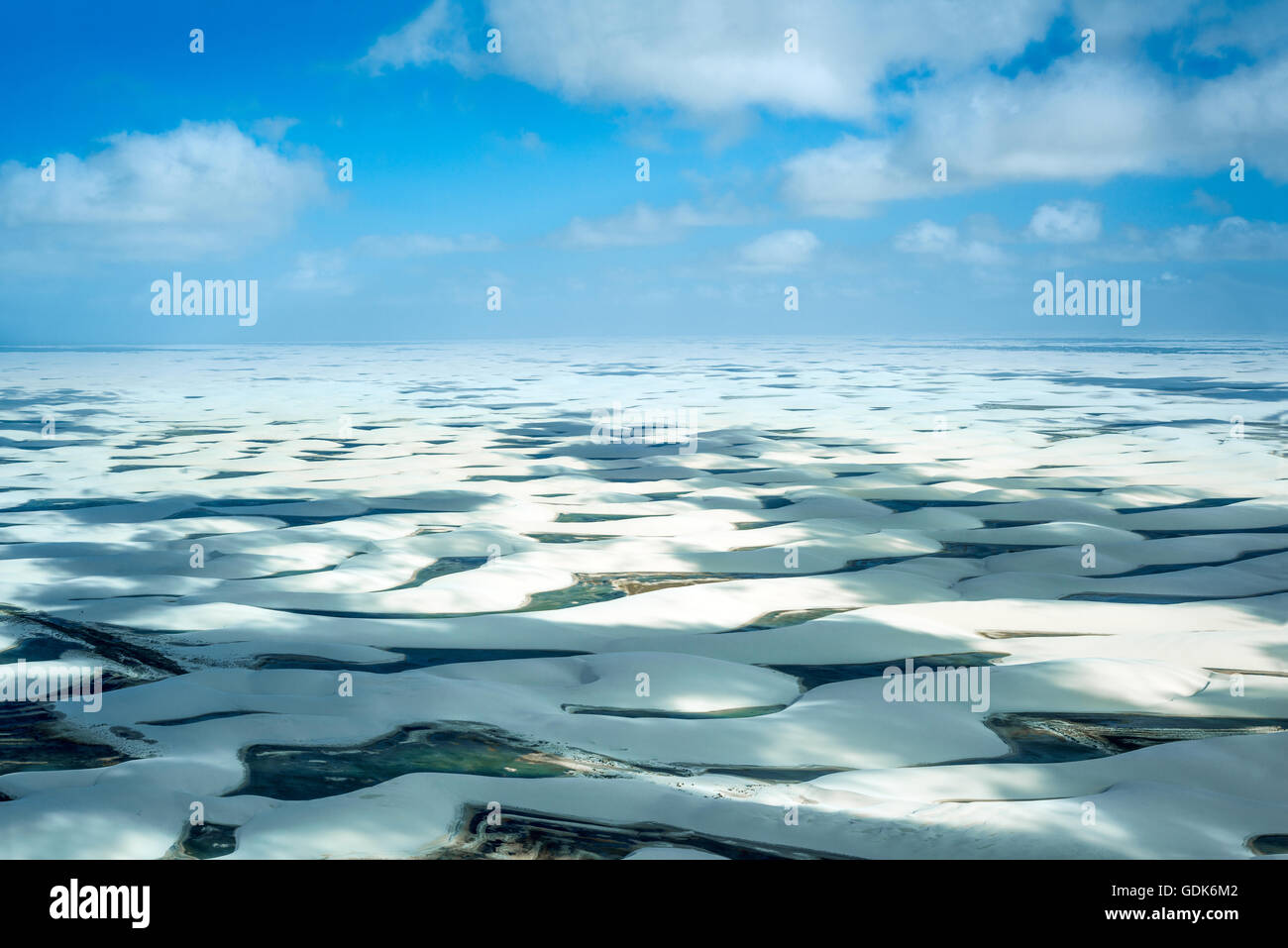 Aerial view of Lencois Maranhenses National Park, Brazil Stock Photo ...