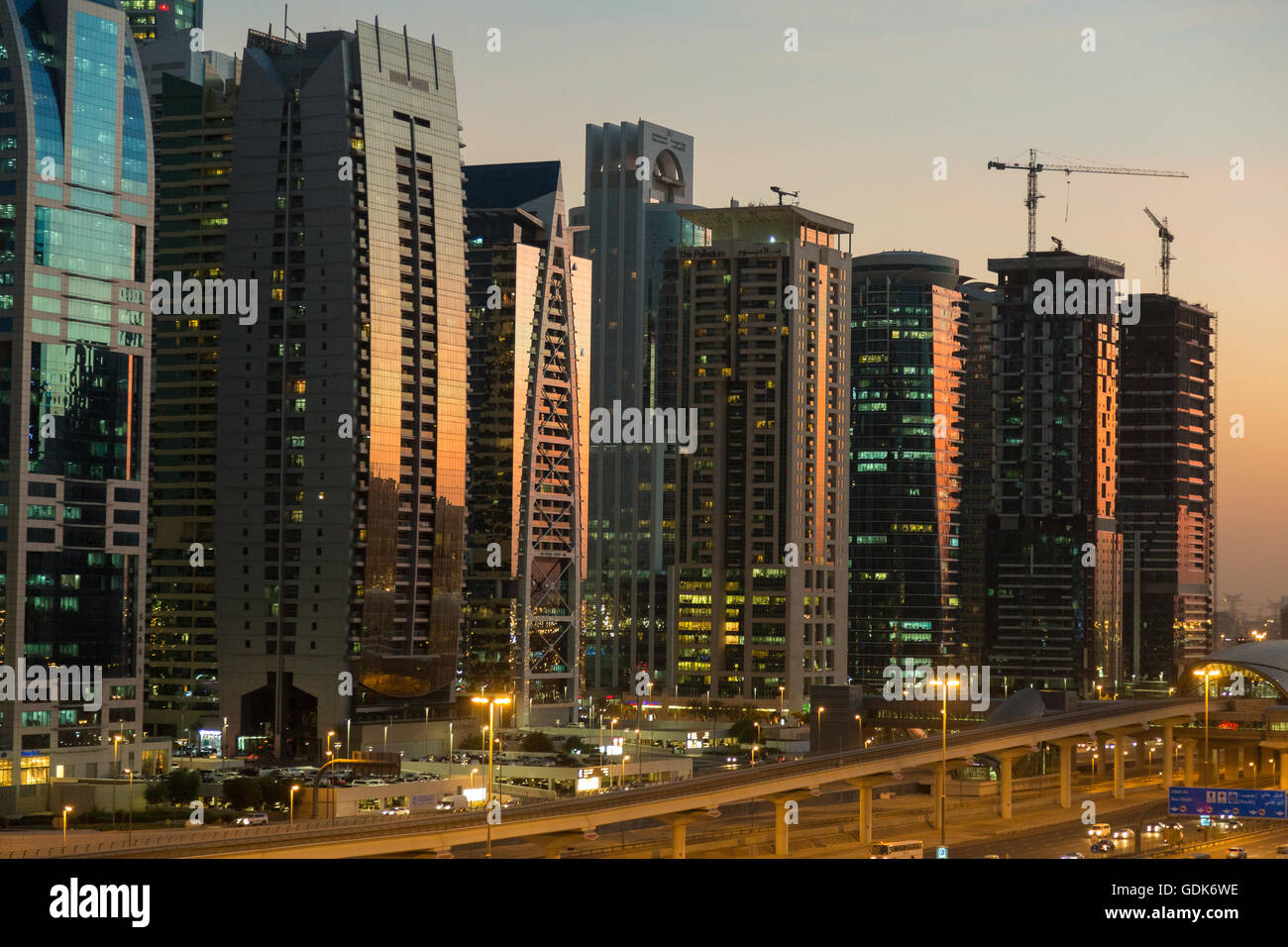 Dubai jlt skyline hi-res stock photography and images - Alamy