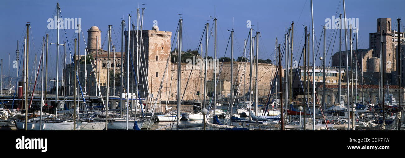 geography / travel, France, Marseille, harbours, harbour and Fort Saint ...