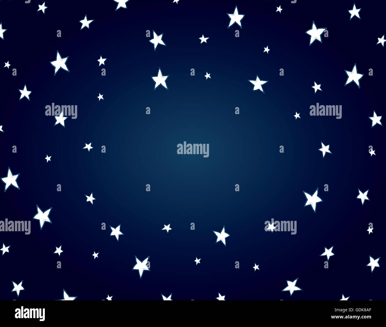 Cartoon illustration of a night star background with copy space Stock ...