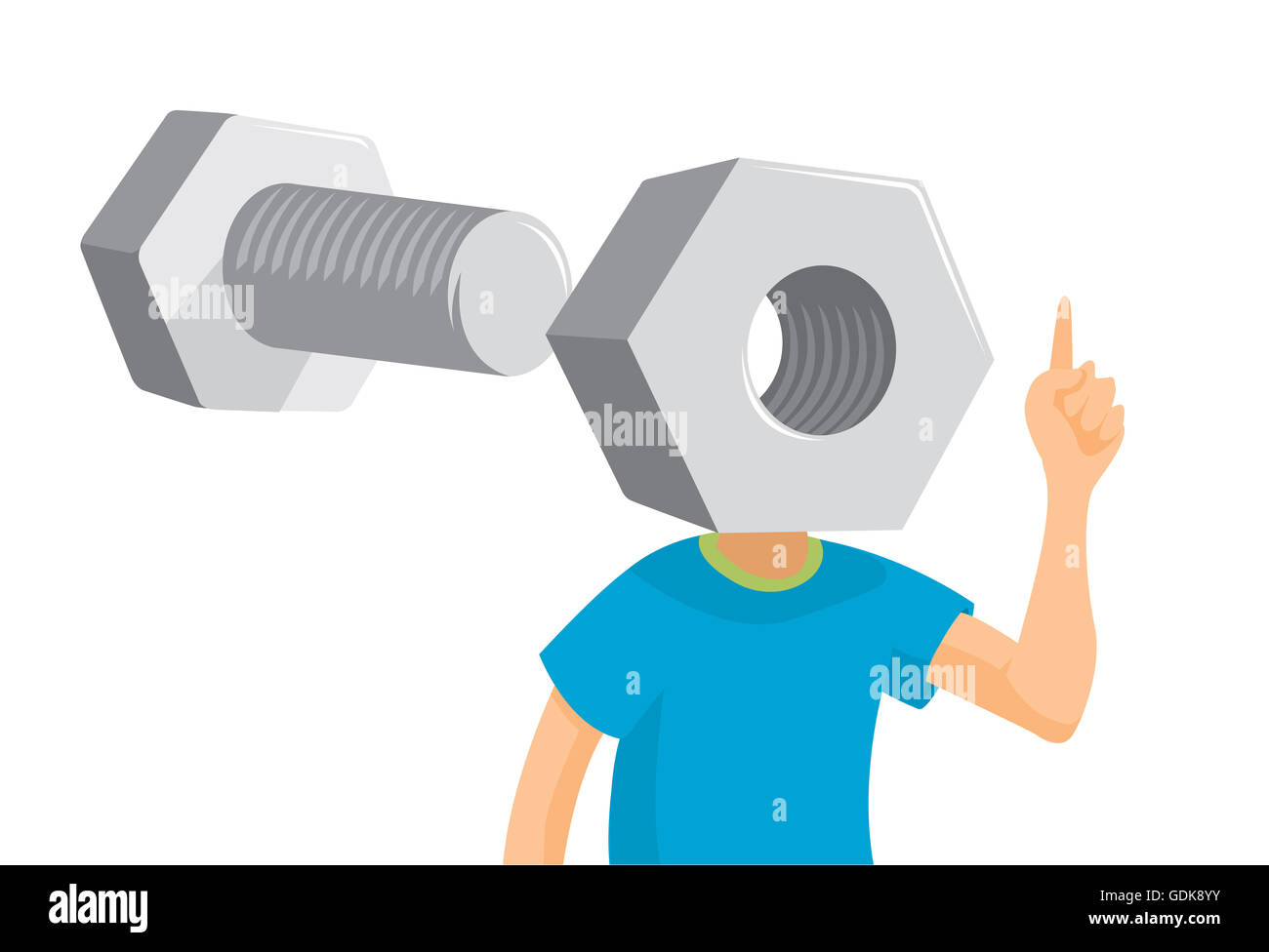 Cartoon man nut head screw hi-res stock photography and images - Alamy