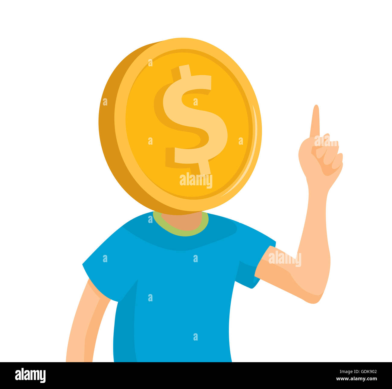 Cartoon illustration man coin head hi-res stock photography and images ...