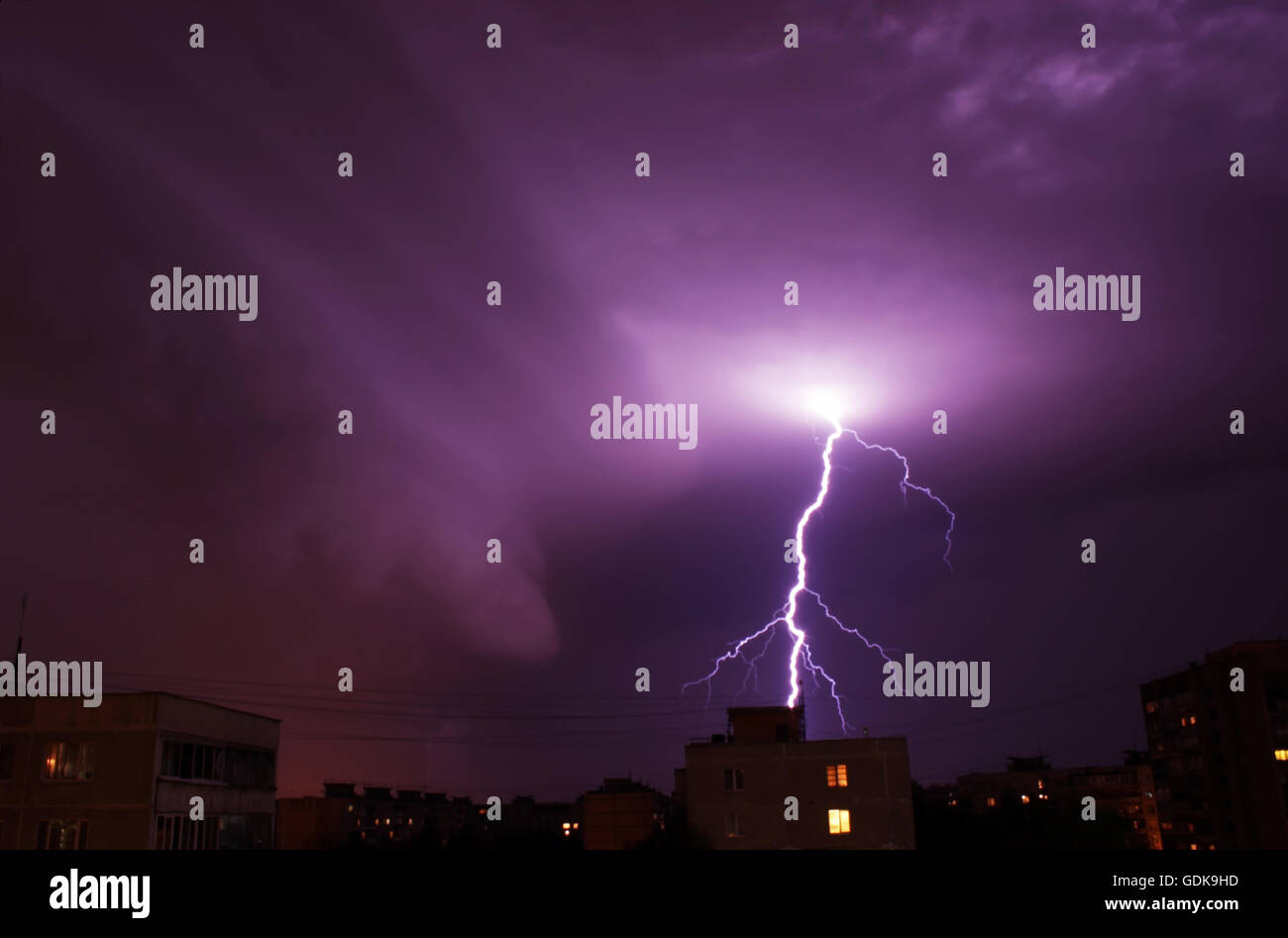 night lightning in the clouds before the storm and the July 14, 2016 ...