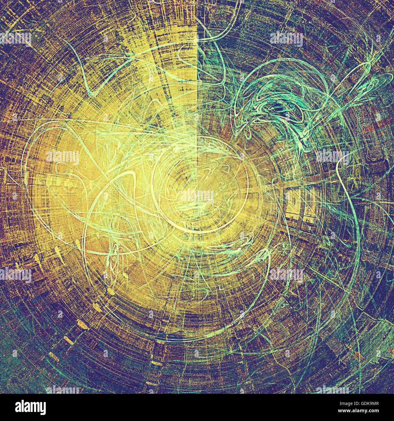 Spherical vintage textured background with copy space. Old style ...