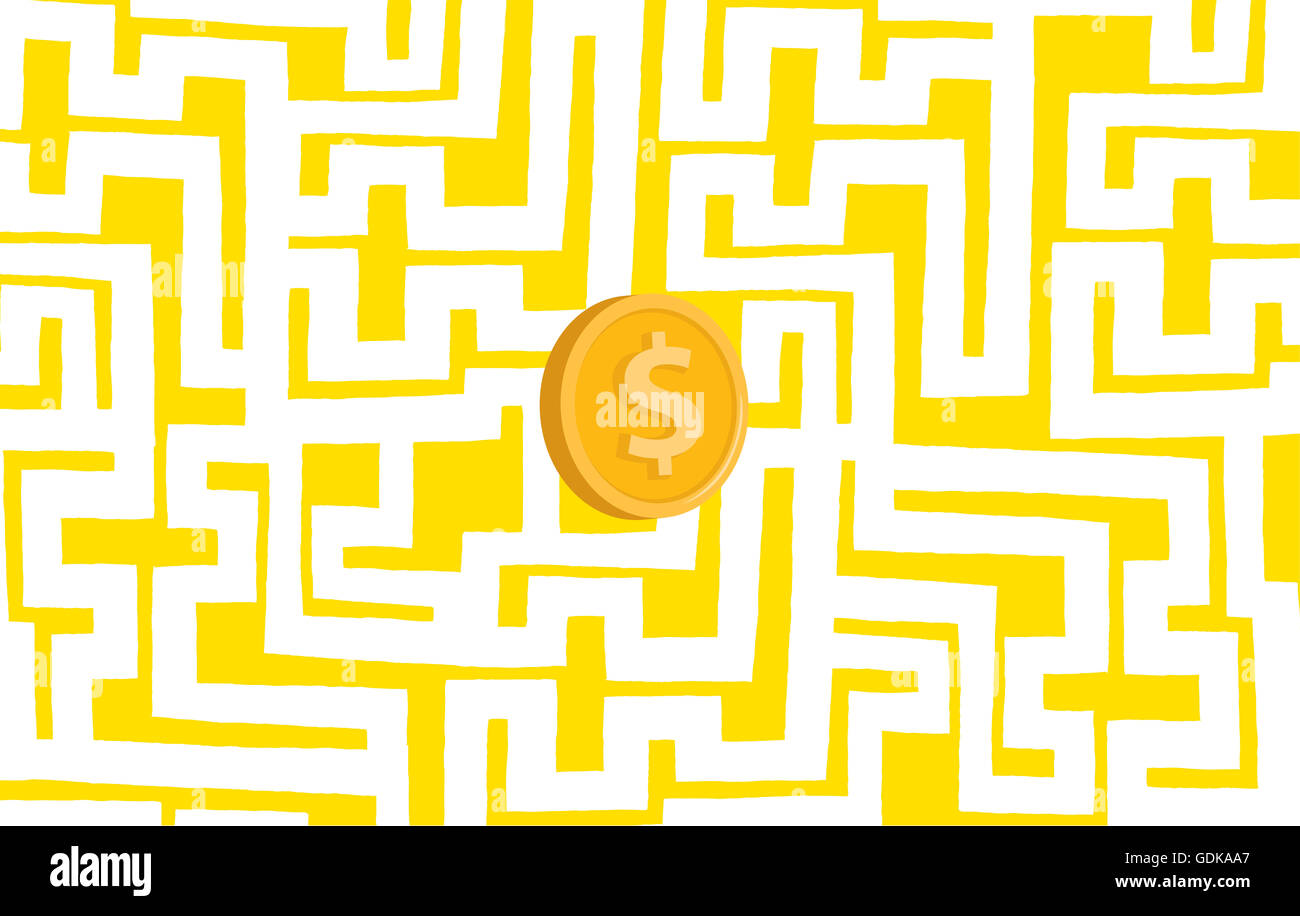 Cartoon illustration complex maze labyrinth hi-res stock photography ...