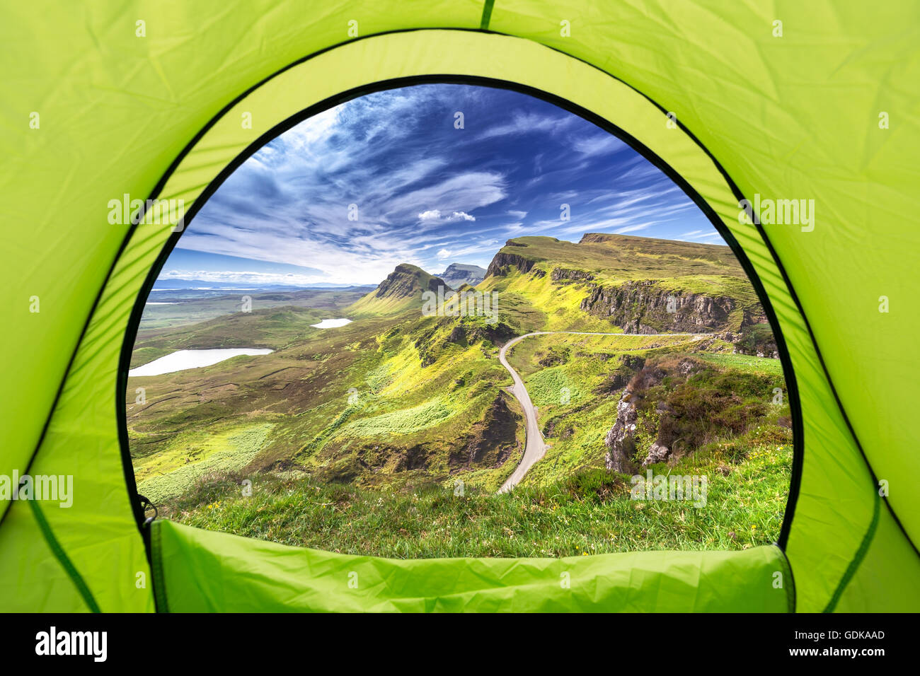 View from the Inside of Tent at High Altitude in Scottish Highlands ...