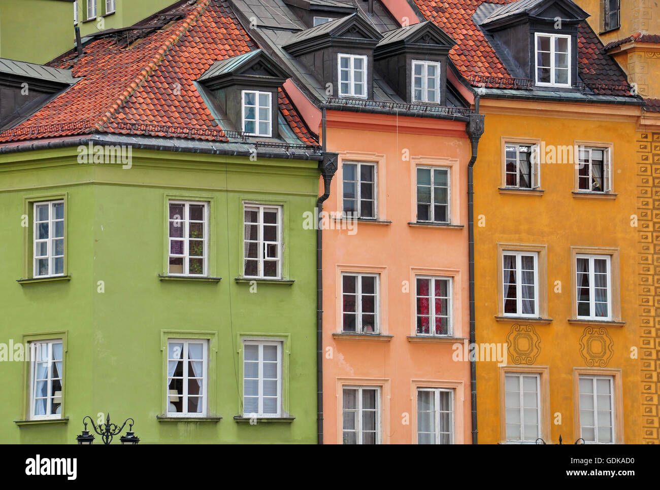 Colorful facades of Warsaw, Poland Stock Photo - Alamy