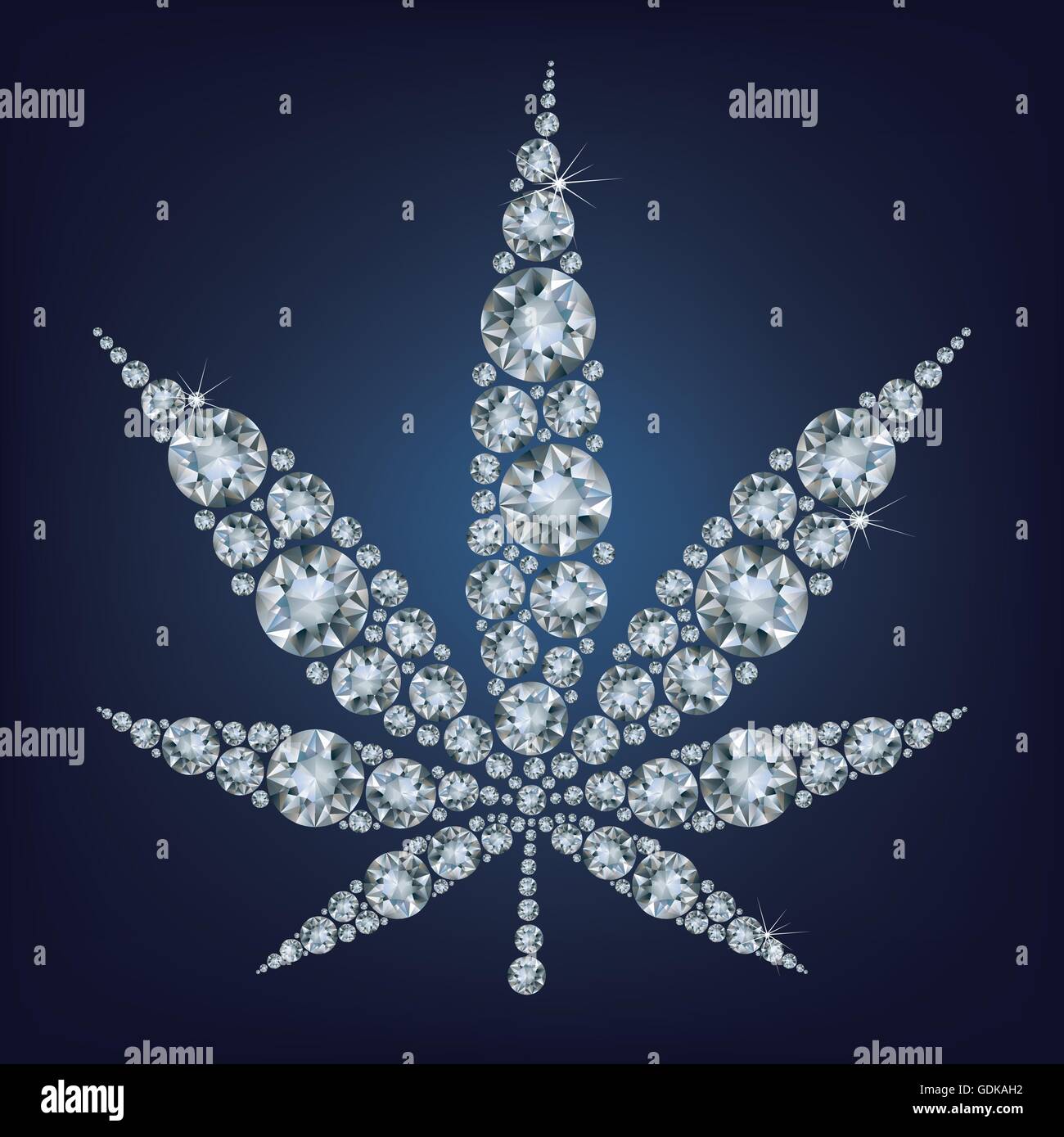Cannabis leaf made a lot of from diamonds Stock Vector Image & Art - Alamy