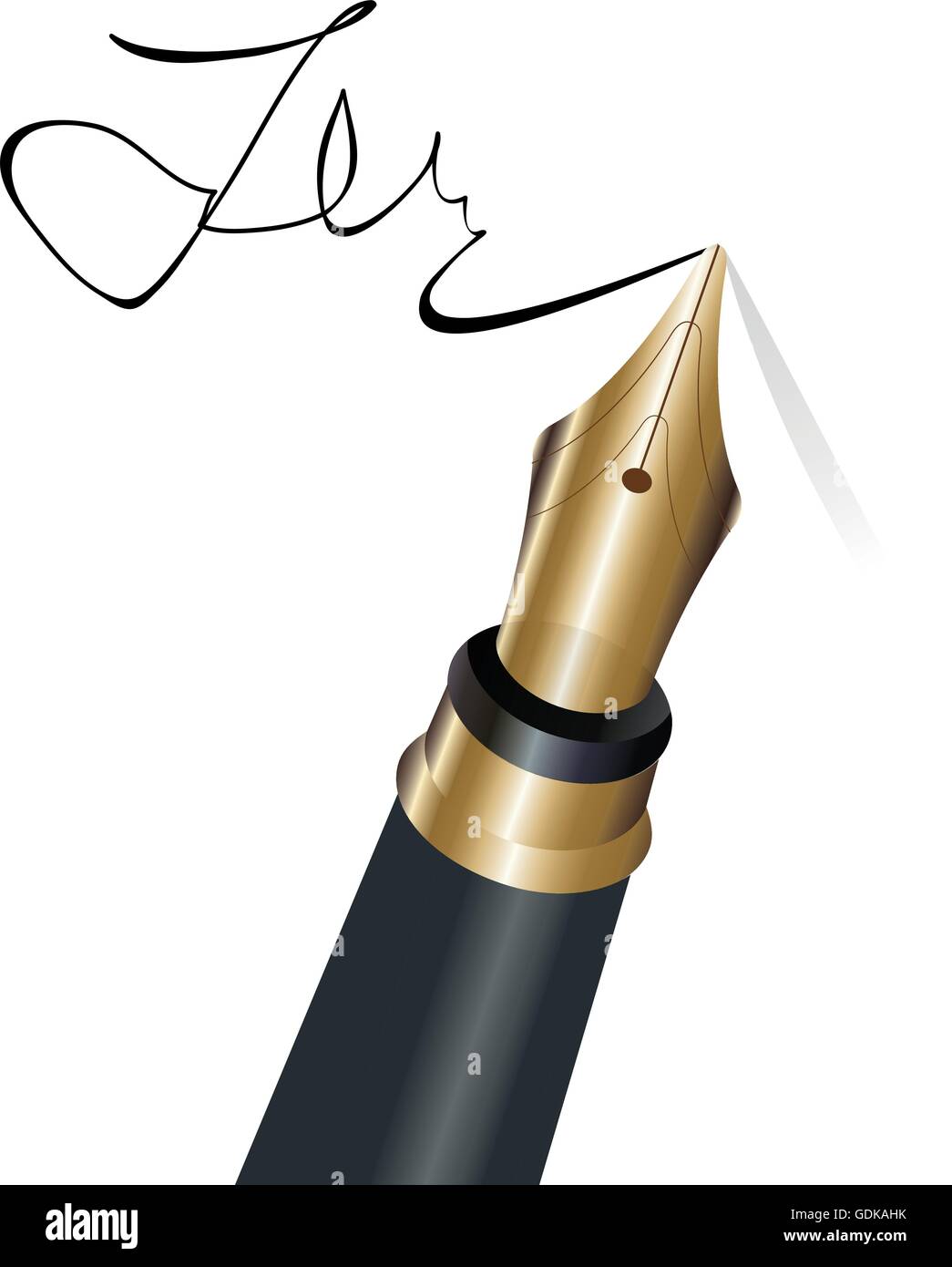 Signing with a fountain pen isolated object Stock Vector Image & Art ...