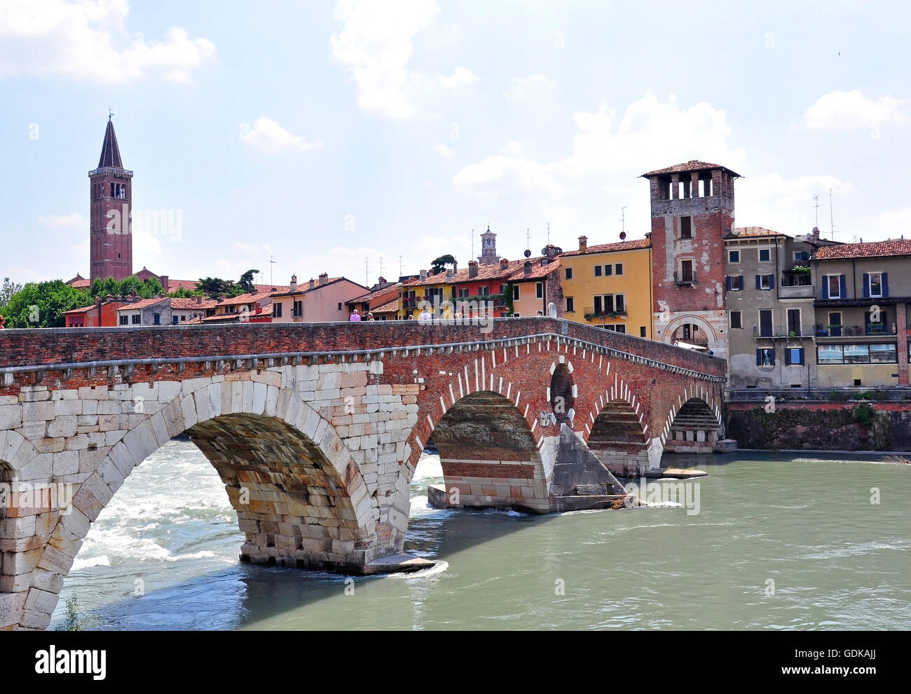 Old bridge in Verona, Italy Stock Photo - Alamy