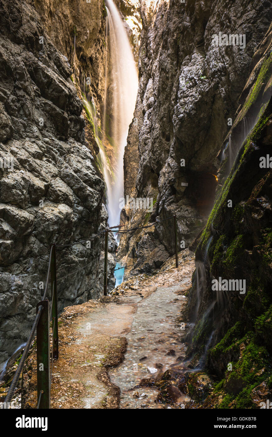 Höllentalklamm, Gorge, Canyon, Hammersbach, Grainau, Bavaria, Germany ...
