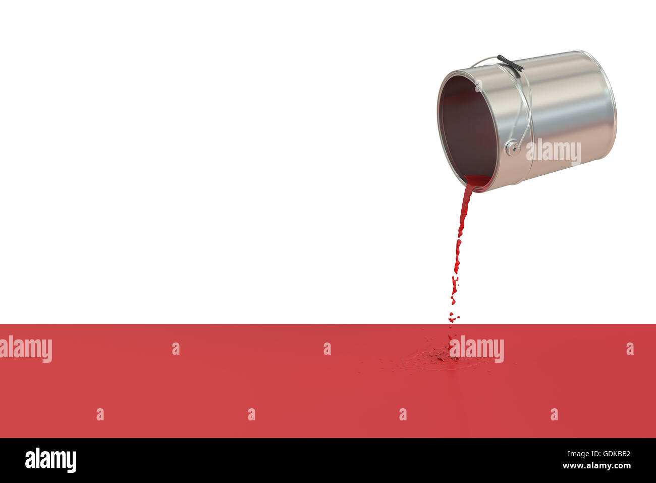 Red spilled paint concept, 3D rendering Stock Photo - Alamy