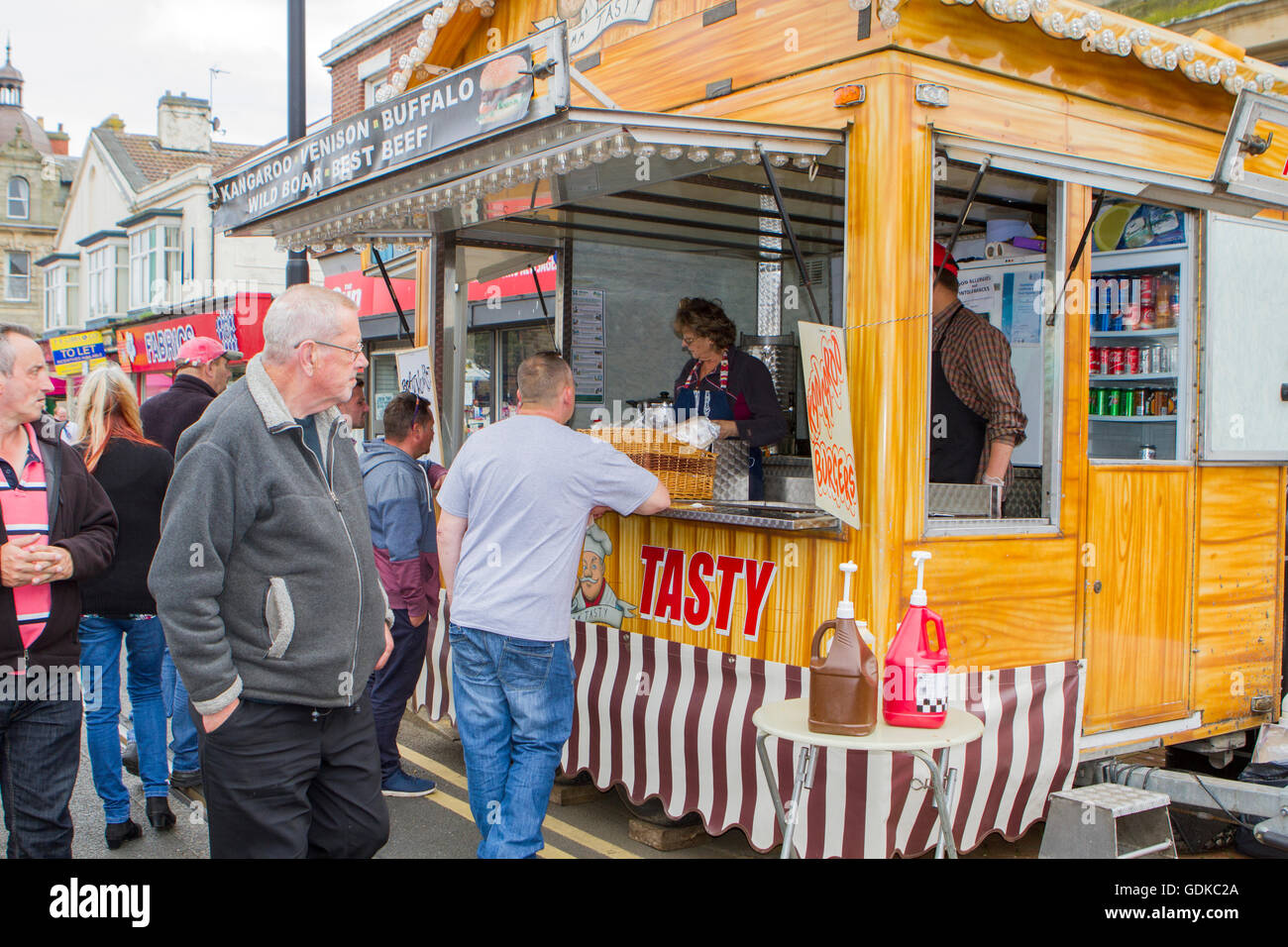 Food vending stalls at Fleetwood Tram sunday annual event Stock Photo ...