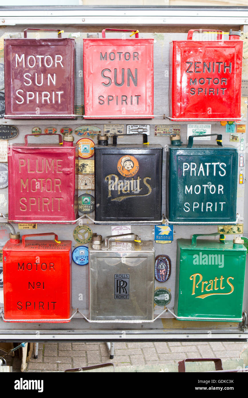 Collectors Jerry Cans pre-war to 1950. Fleetwood, Lancashire, UK Stock ...