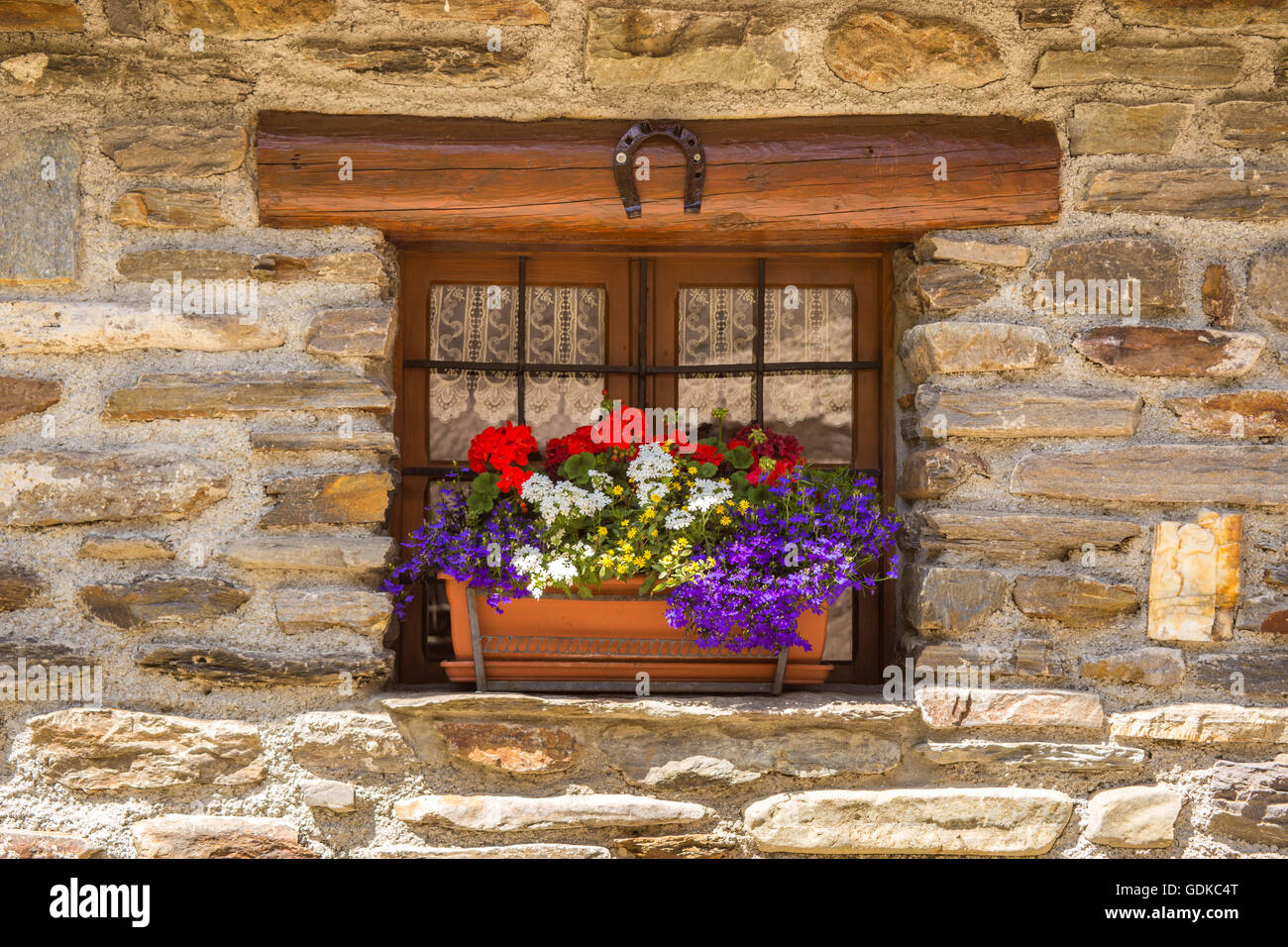 Window flowers in alpine hi-res stock photography and images - Alamy