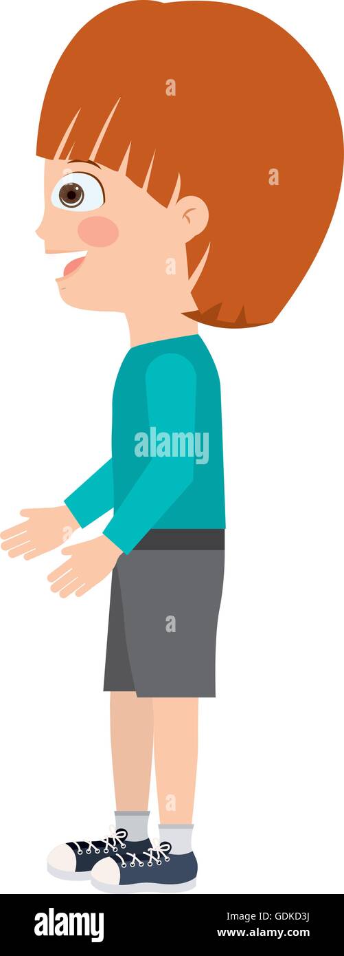 boy standing looking aside isolated icon design Stock Vector Image ...
