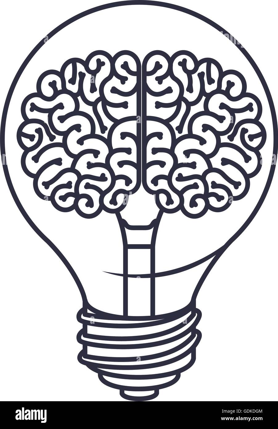 Idea concept brain inside light Stock Vector Images - Alamy