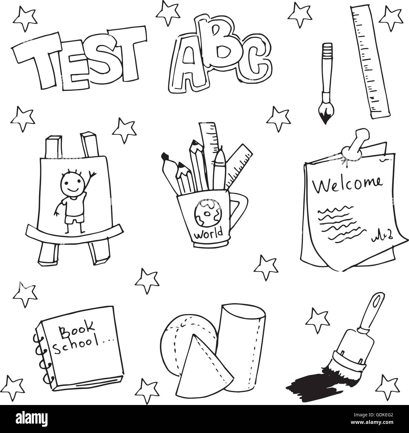 Doodle of school tools with hand draw Stock Vector Image & Art - Alamy