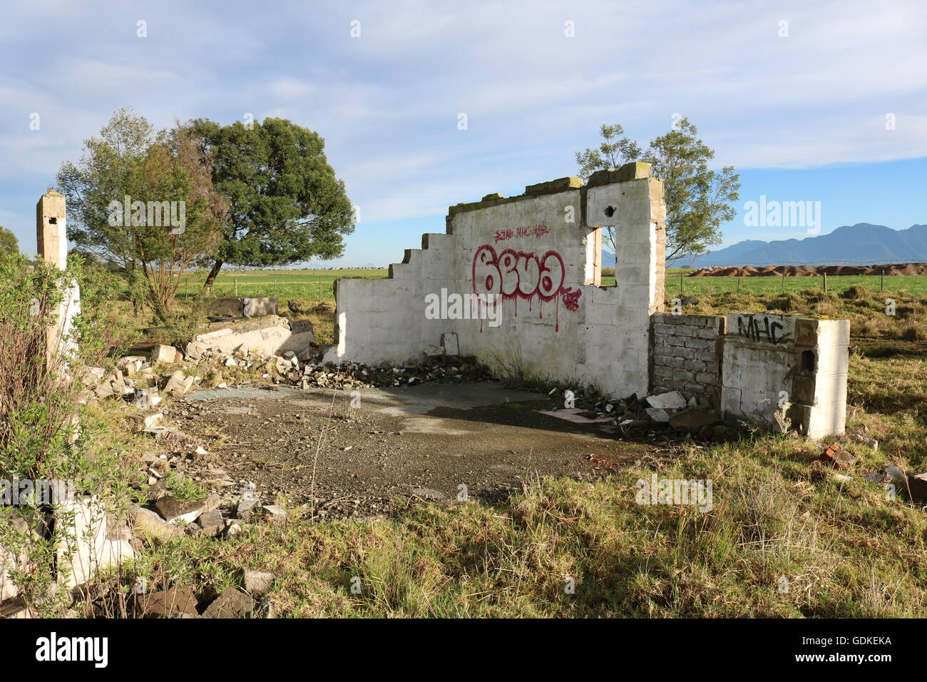old buildings ruins graffiti abstract erosion Stock Photo - Alamy