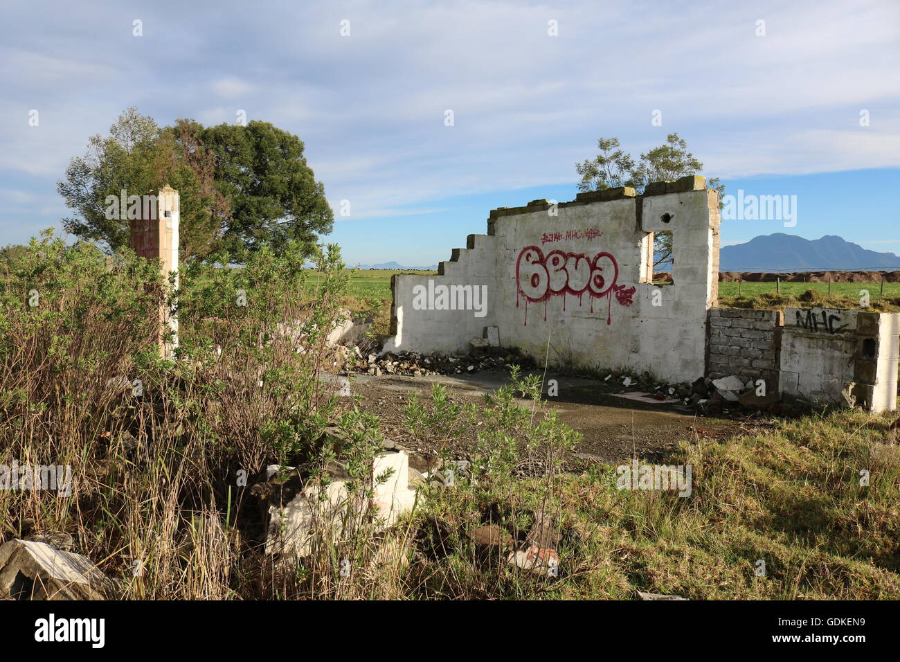 old buildings ruins graffiti abstract erosion Stock Photo - Alamy