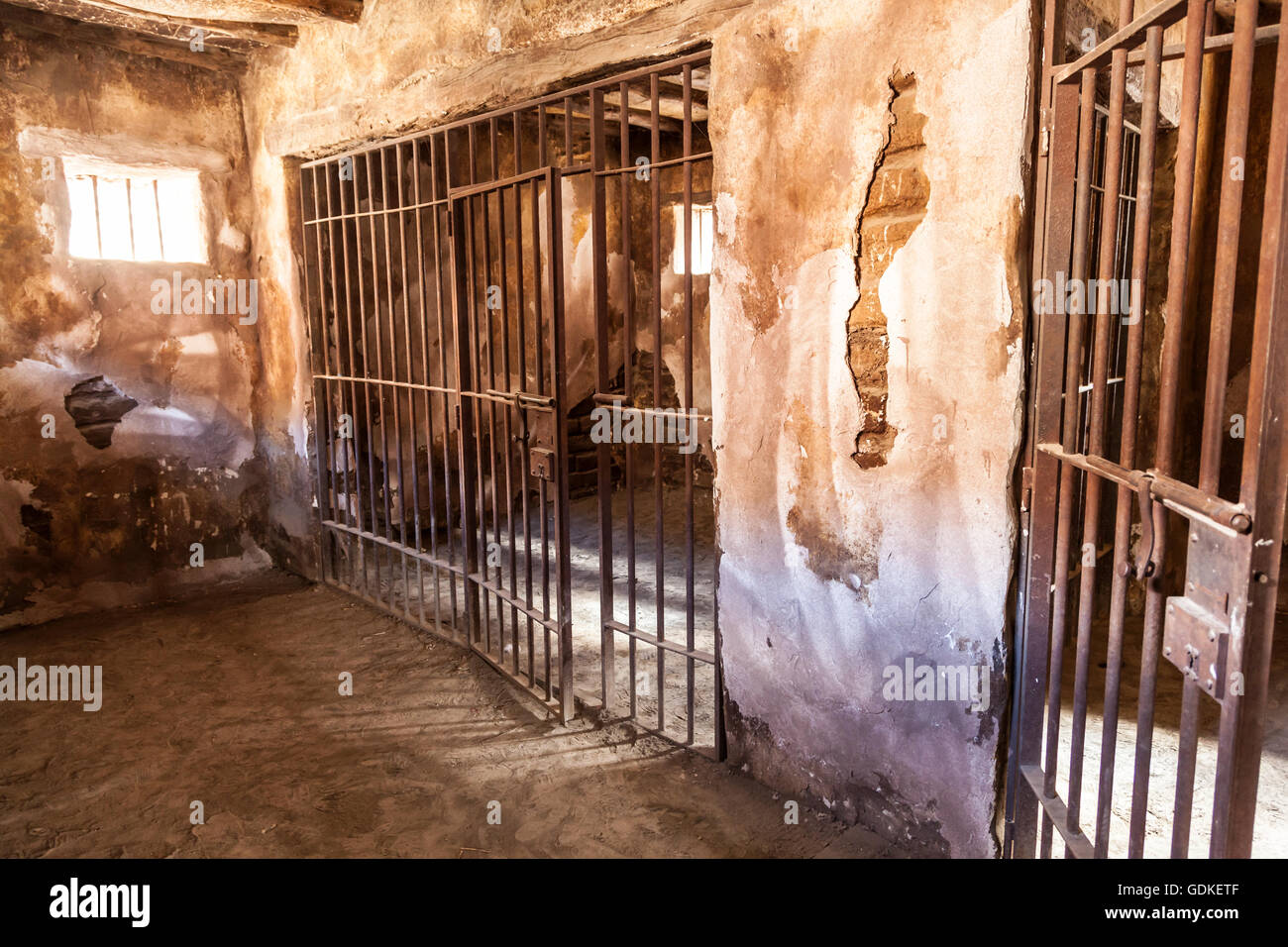 Interior of an old prison Stock Photo - Alamy