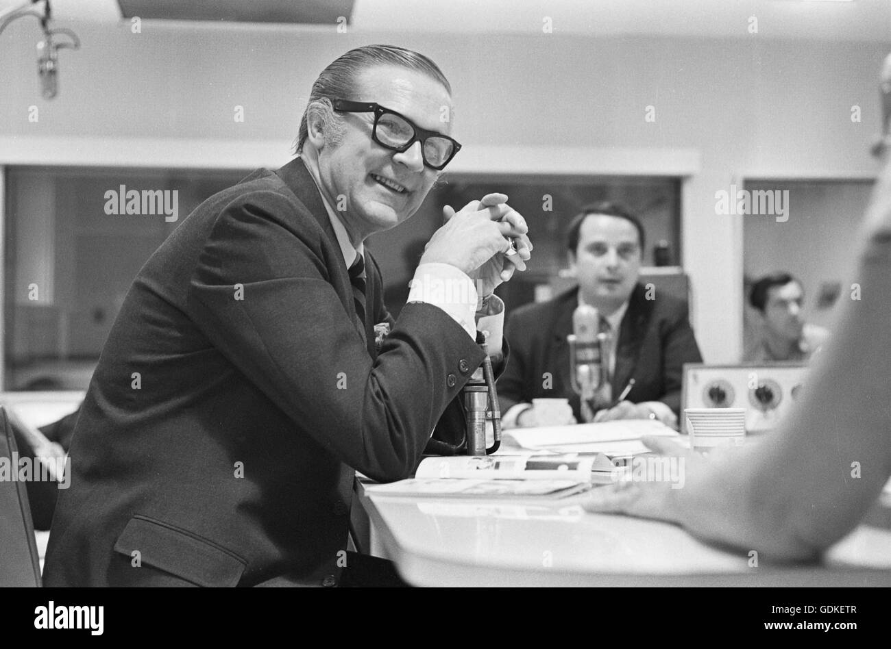 Long John Nebel, broadcasting on the radio at WNBC Stock Photo - Alamy