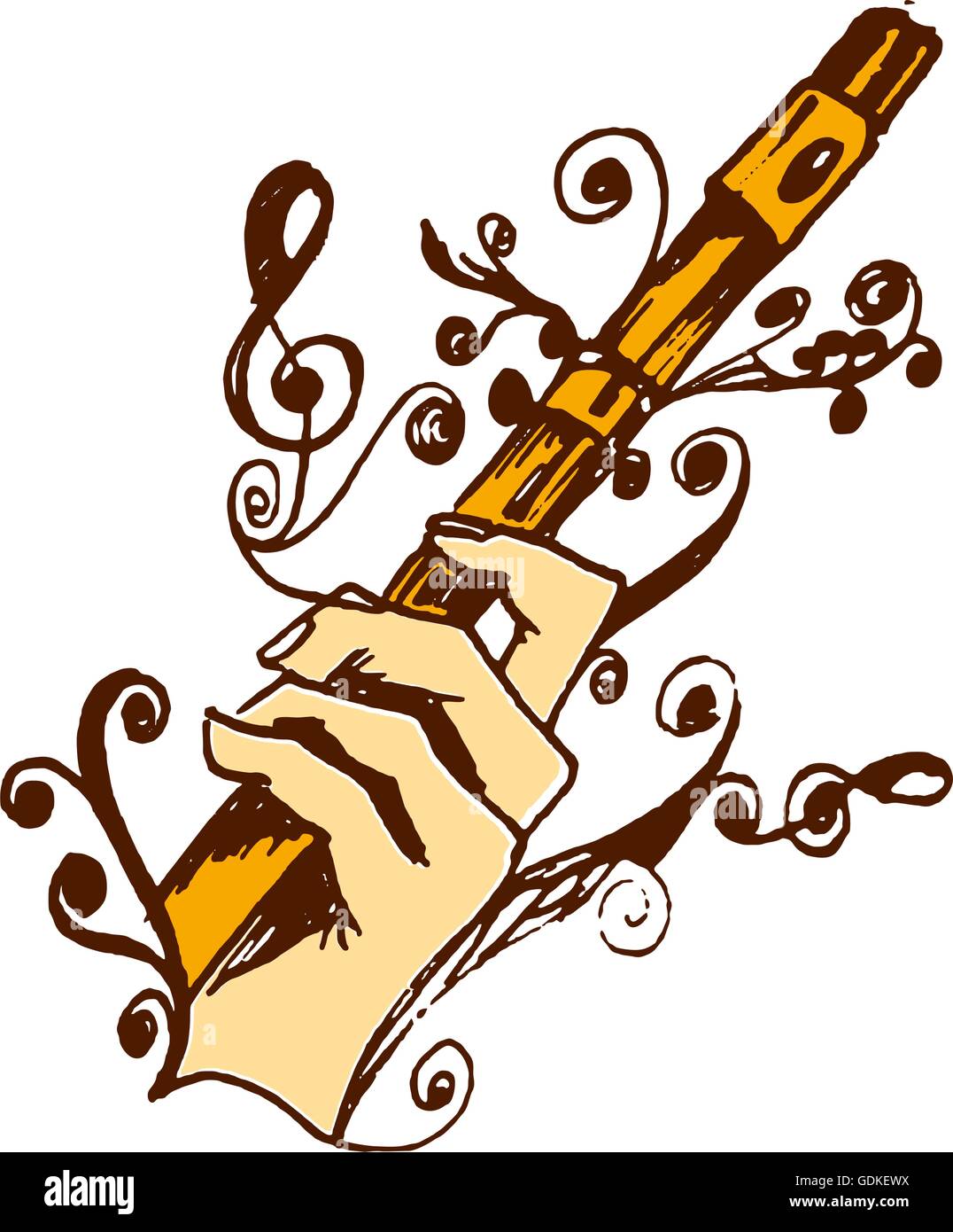 Flute vector vectors hi-res stock photography and images - Alamy