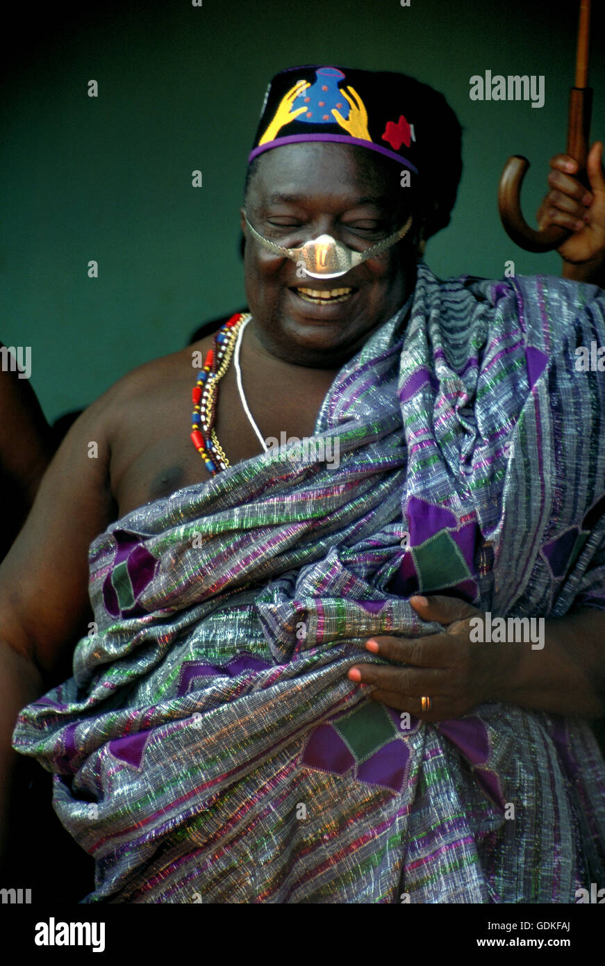 The current king of Abomey greeting well-wishers at his royal palace in ...
