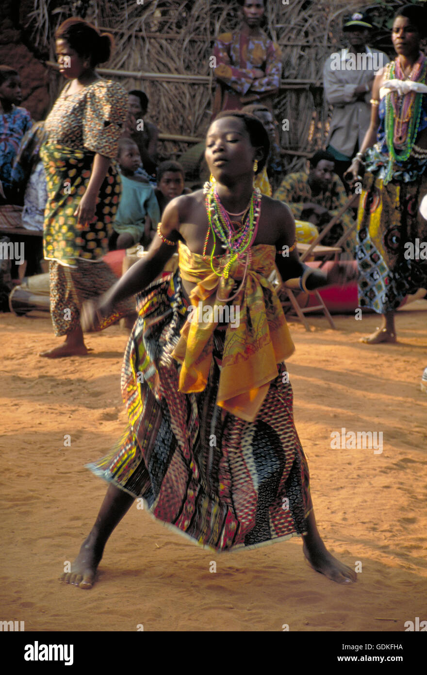 A young maiden dances for the king of Aladha in Aladha, Benin. West ...