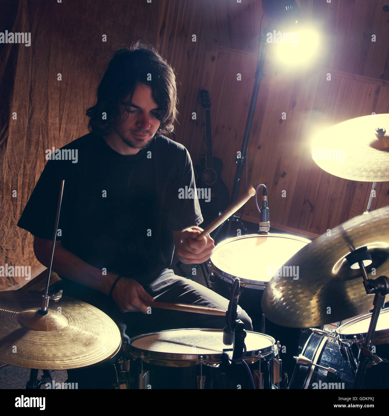 Rock and roll drummer Stock Photo - Alamy