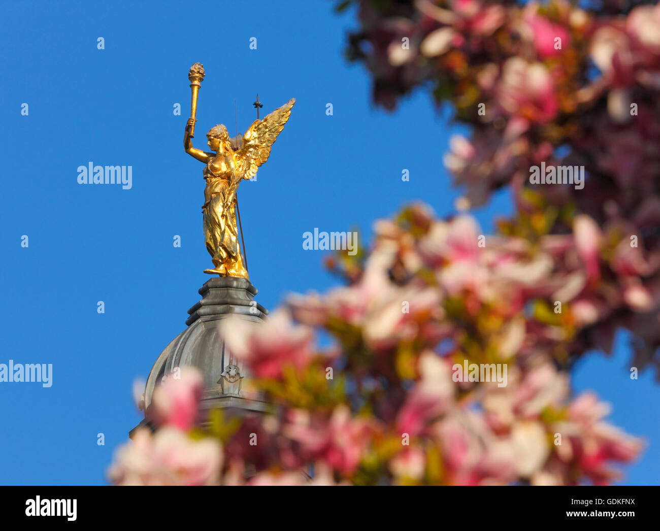 Angel Statue On Top Building Stock Photos & Angel Statue On Top ...
