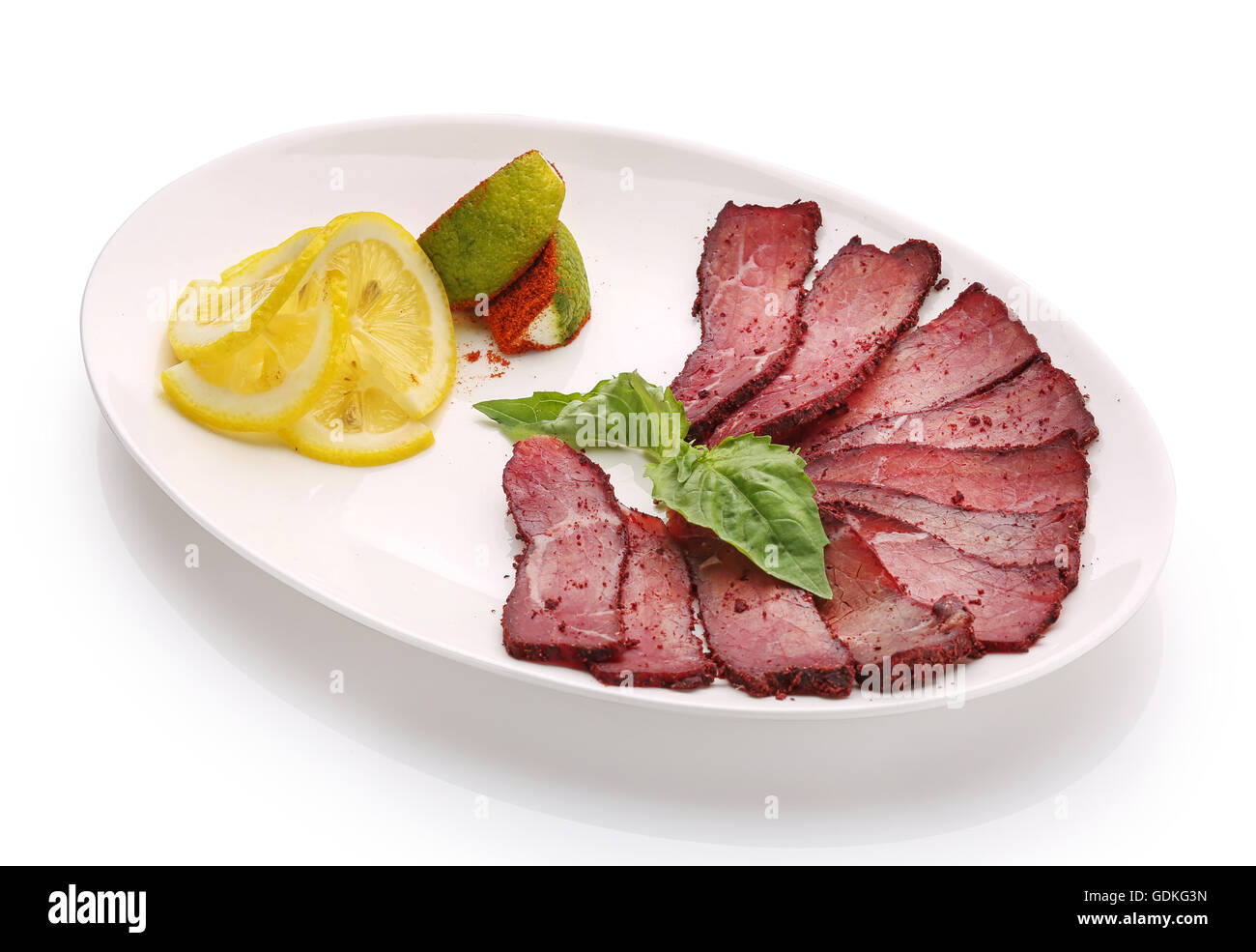 appetizing restaurant food on white background Stock Photo - Alamy