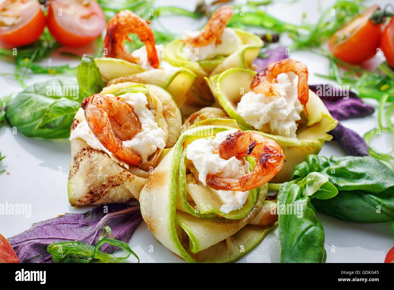 appetizing restaurant food on white background Stock Photo - Alamy