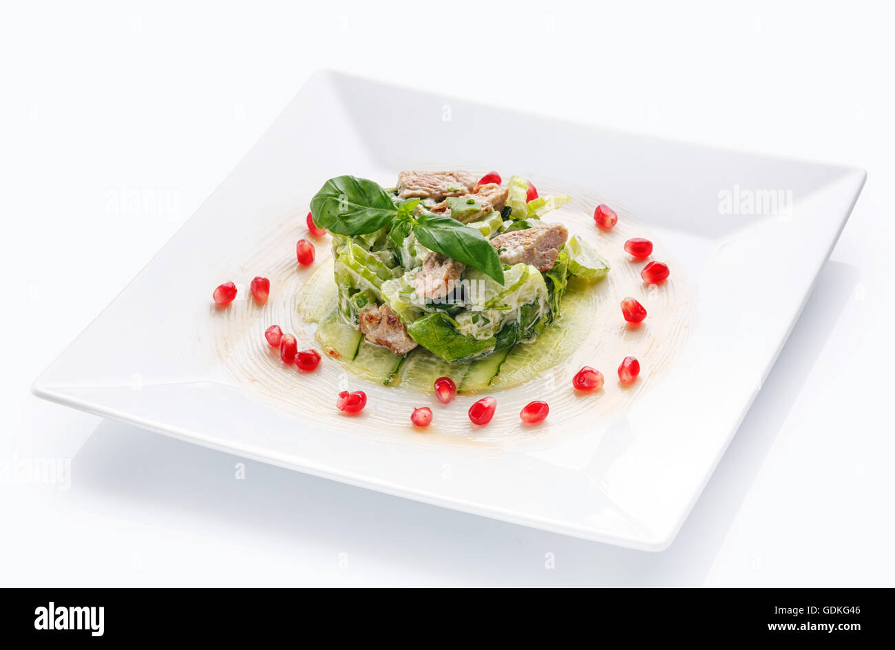 appetizing restaurant food on white background Stock Photo - Alamy