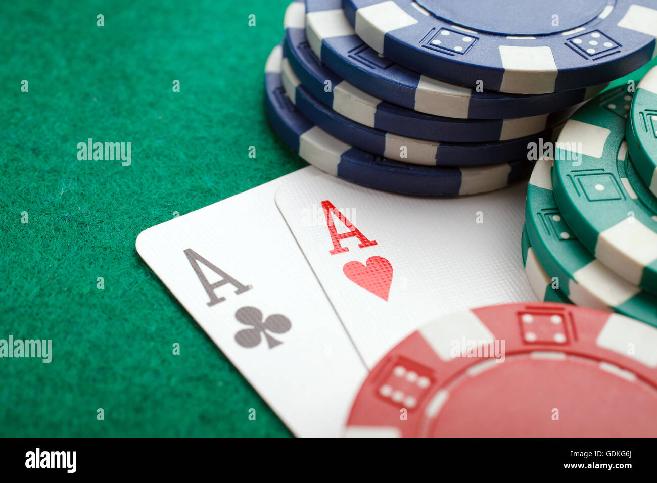 poker two aces Stock Photo - Alamy