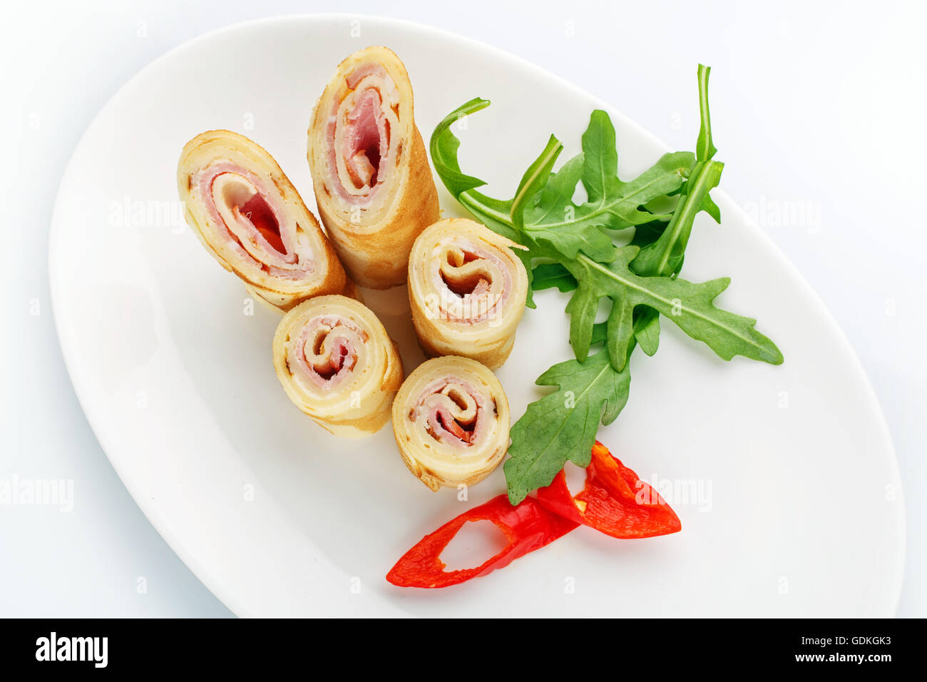 Delicious buffet, settee on white background Stock Photo - Alamy