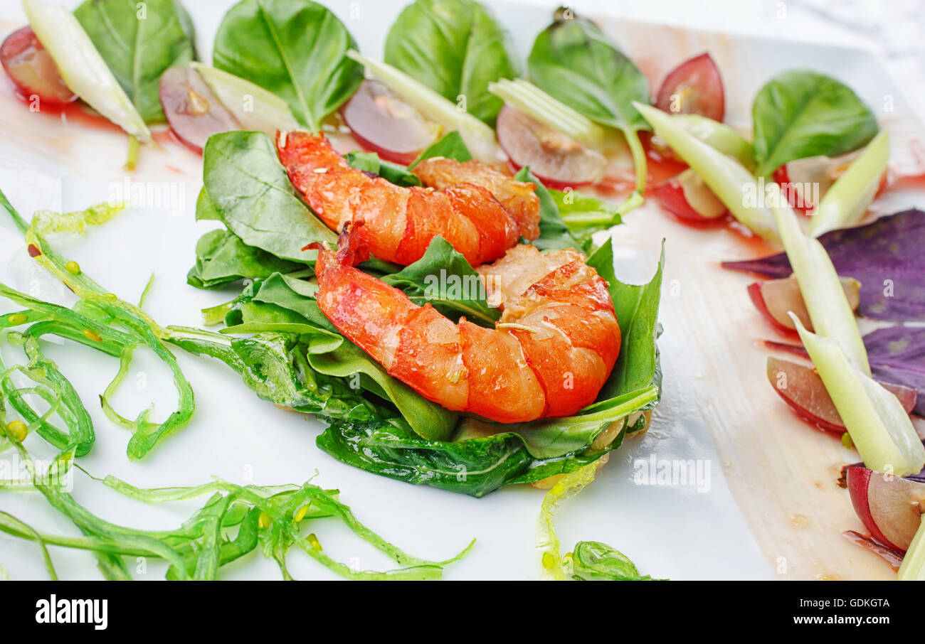 appetizing restaurant food on white background Stock Photo - Alamy