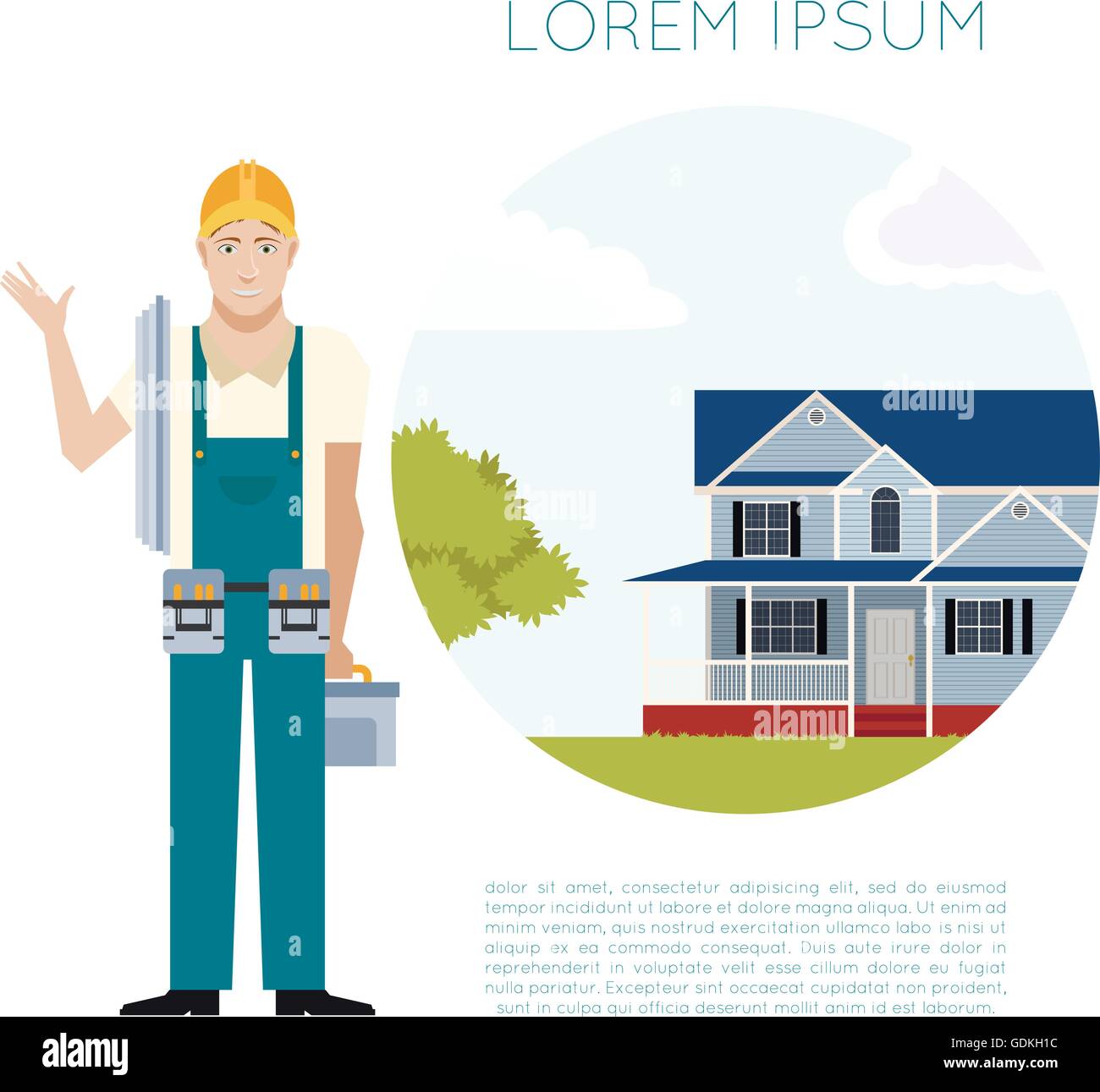 Home building cartoon hi-res stock photography and images - Alamy