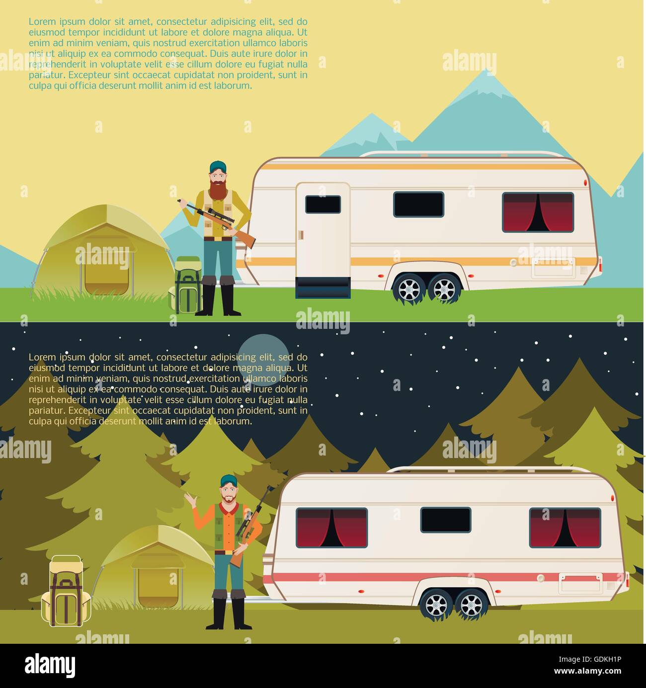 Hunting in the forest banner1 Stock Vector Image & Art - Alamy