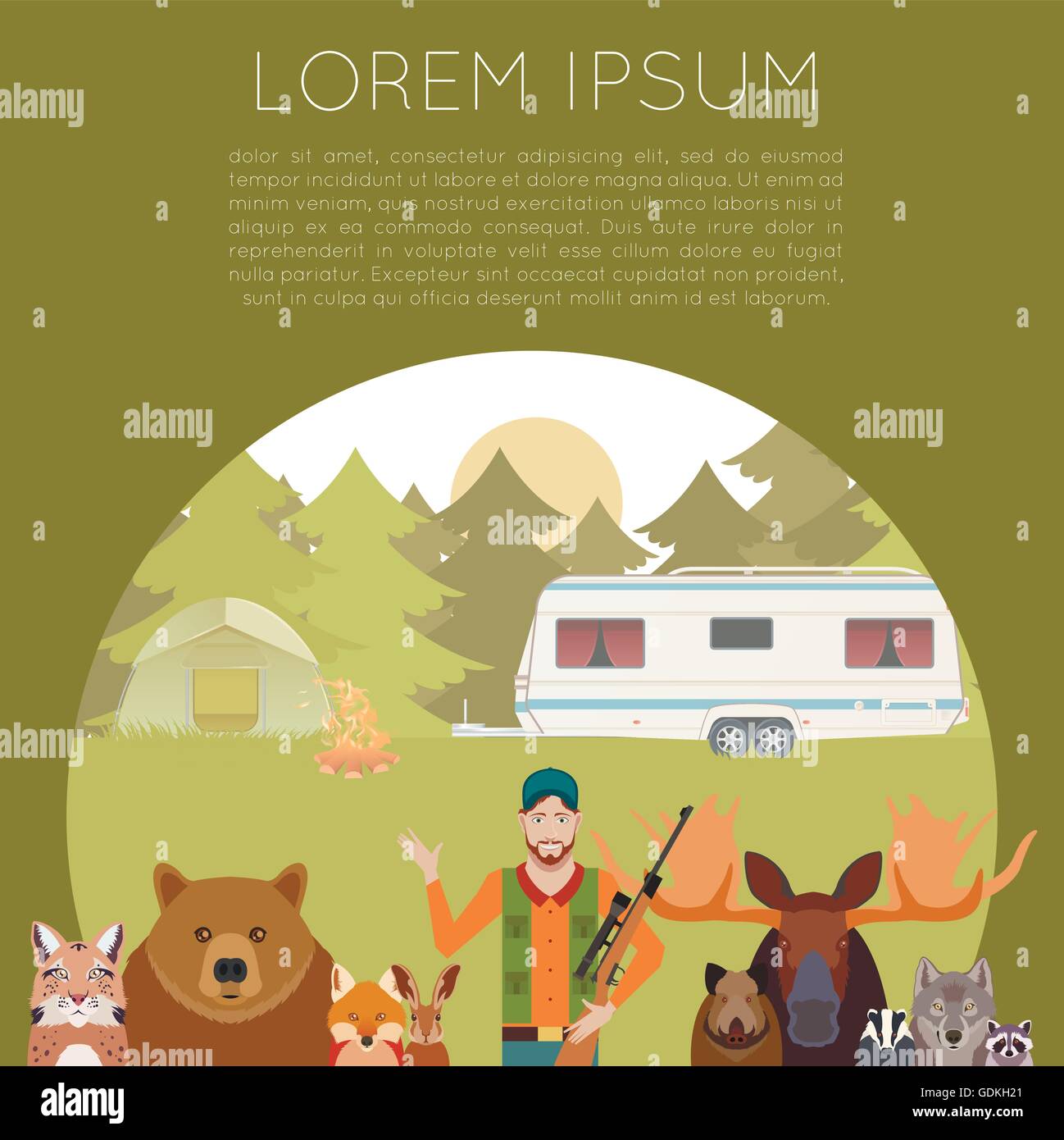 Hunter hare Stock Vector Images - Alamy