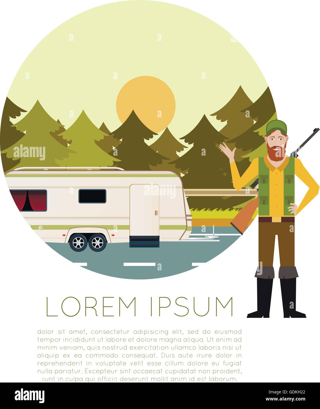 Hunting in the forest banner Stock Vector Image & Art - Alamy