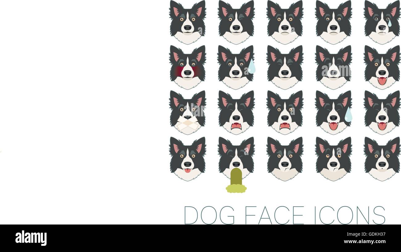 Set of dog face icons Stock Vector Image & Art - Alamy
