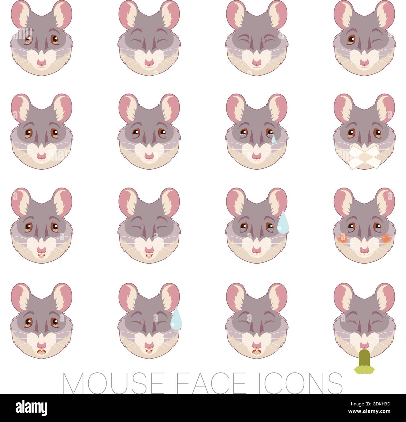 Set of Mouse faces Stock Vector Image & Art - Alamy