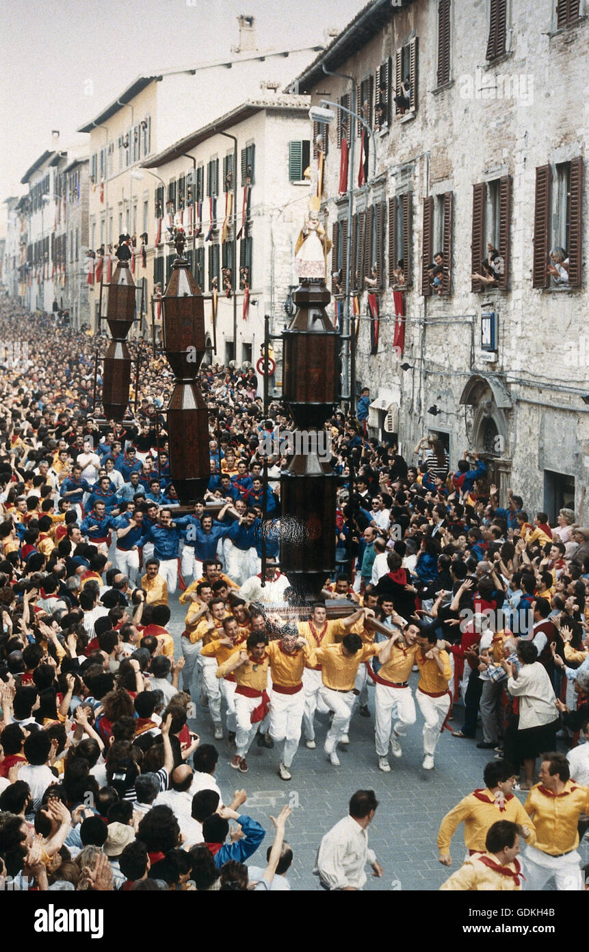 geography / travel, Italy, custom, folklore, "La festa dei Ceri", every ...