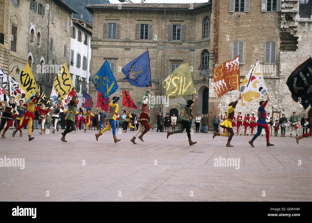 geography / travel, Italy, custom, folklore, Gubbio, "Sbandieratori ...