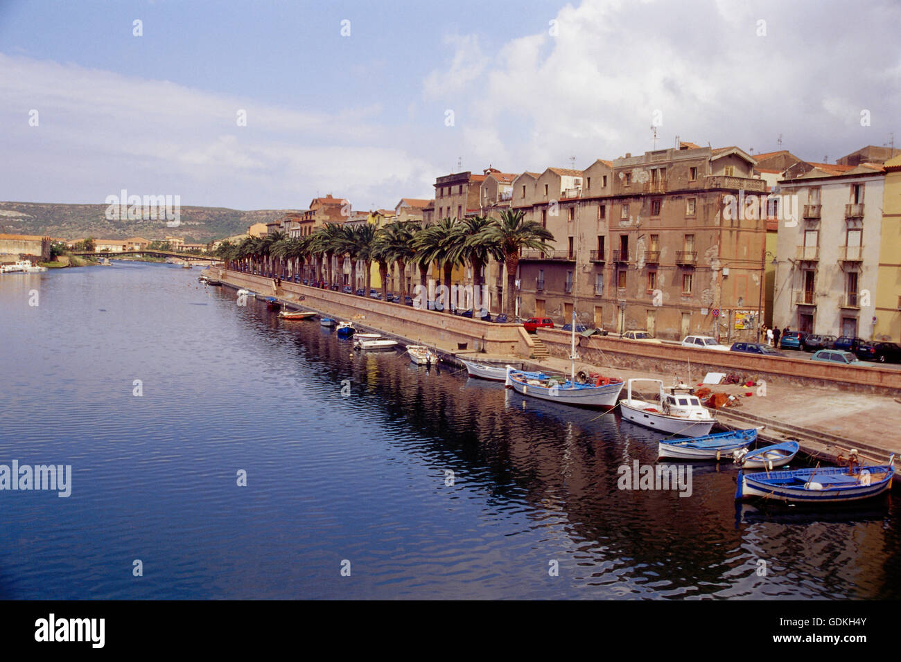 geography / travel, Italy, Sardinia, province Nuoro, Bosa, city view ...