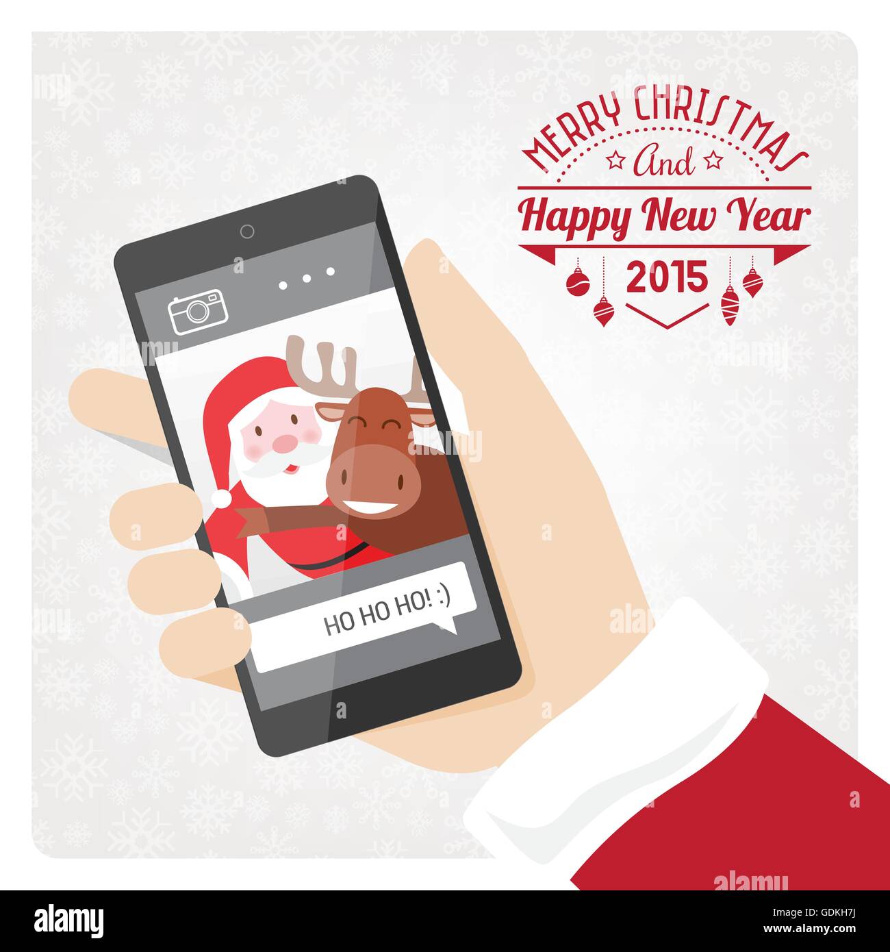 Santa reindeer christmas red Stock Vector Images - Alamy